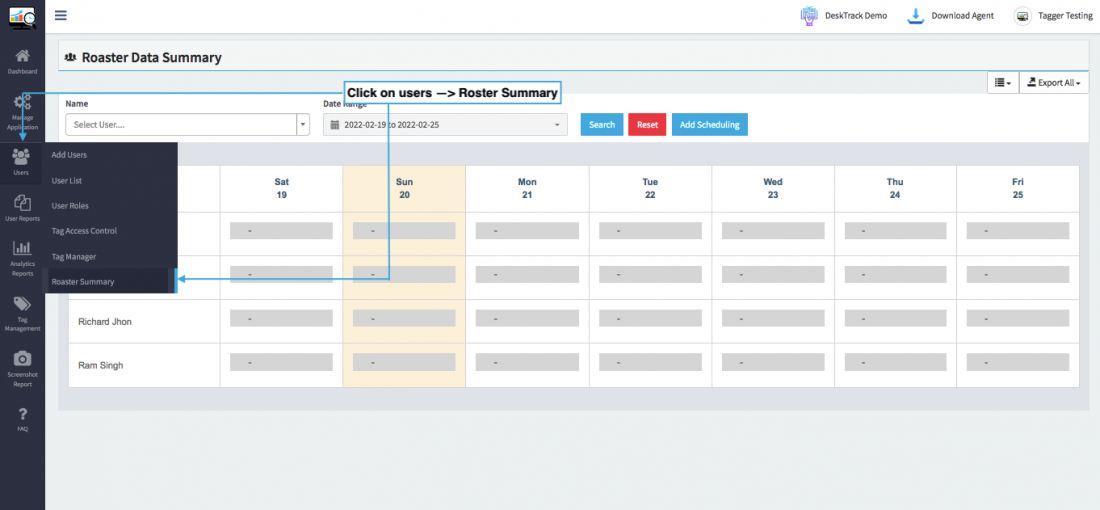 How DeskTrack Manage Shifts Roster In Different Timezone 