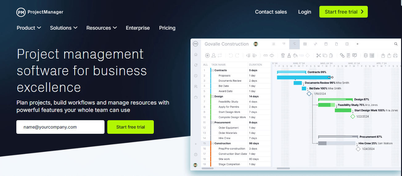 Best 10 Project Management Software for Manufacturing in 2025